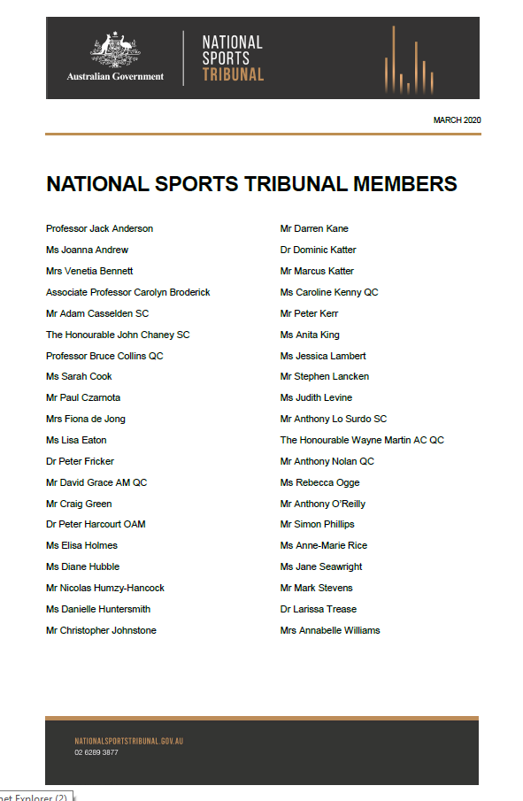 About us | National Sports Tribunal